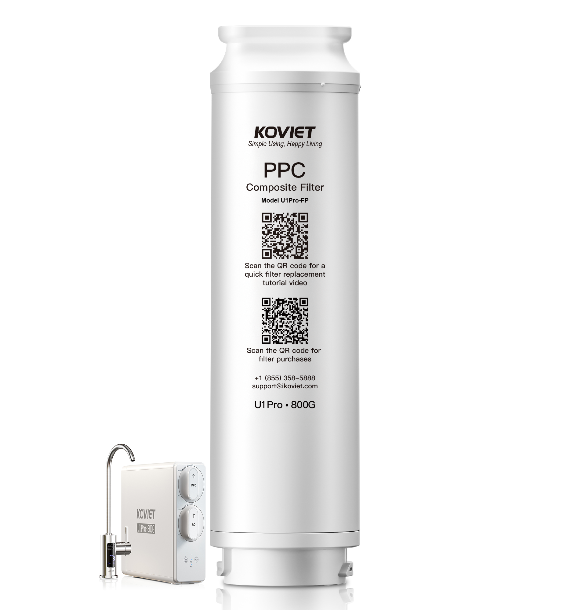 KOVIET U1 Pro 800-PPC Filter, Replacement For U1 Pro Reverse Osmosis S