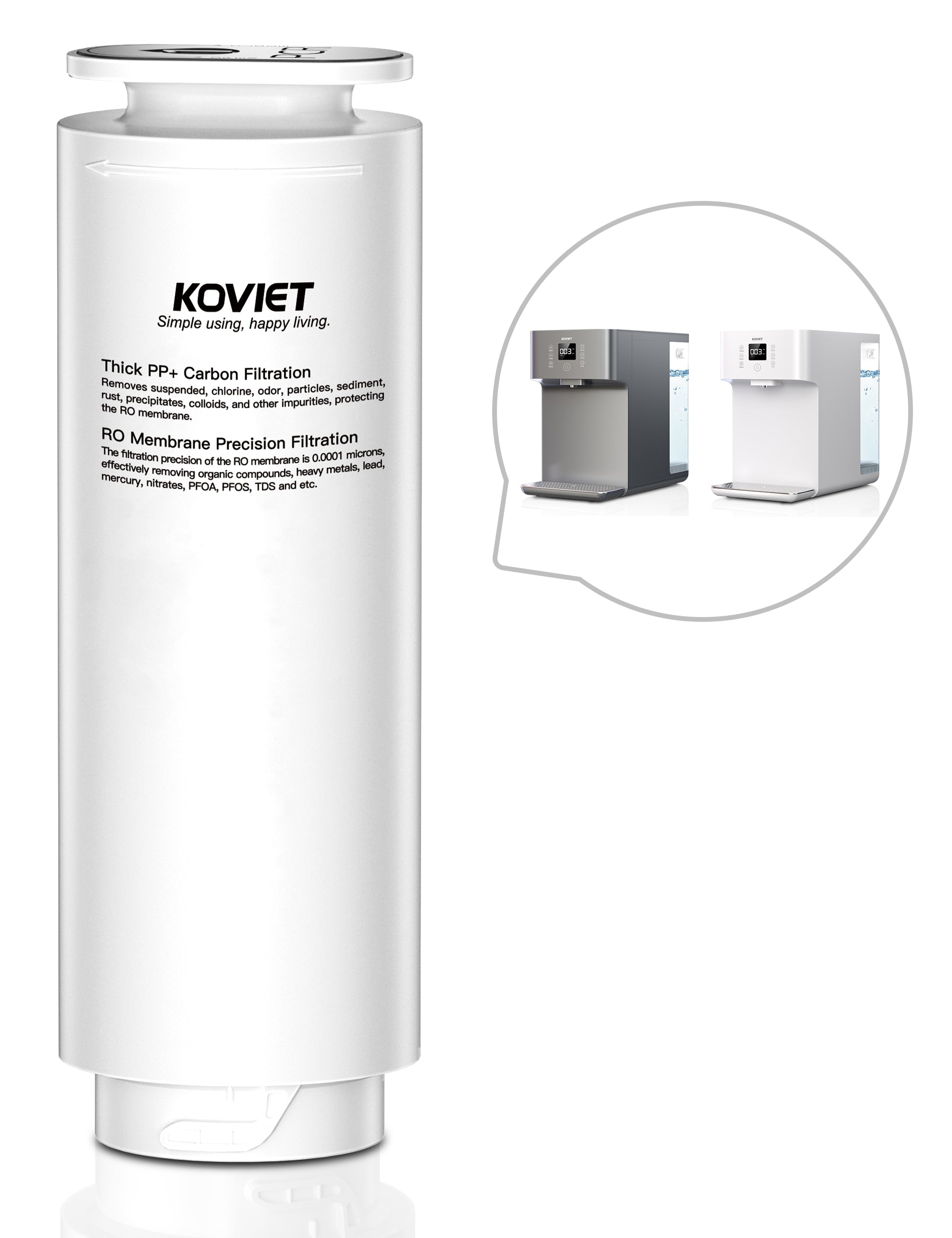 CF01 Reverse Osmosis Water Filter Countertop Replacement Filter, 3-in-